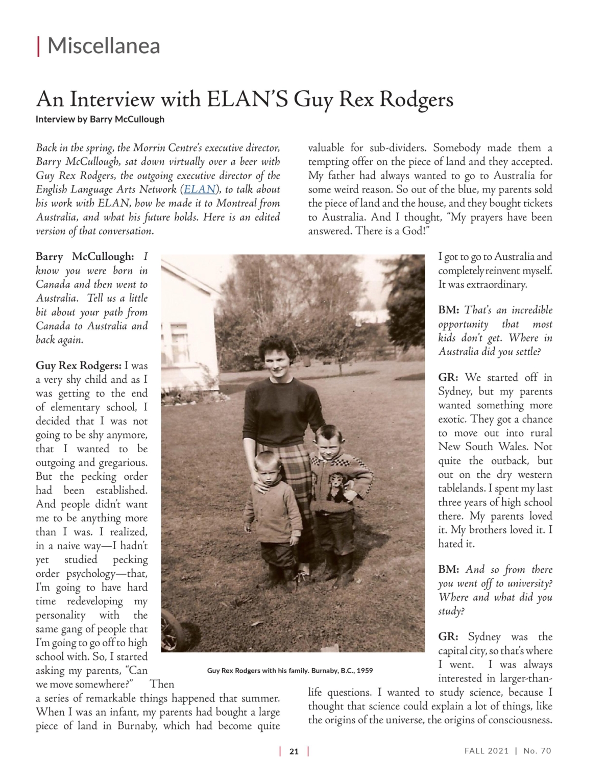 Barry McCullough Interviews Guy Rodgers on Waves of Change - ELAN