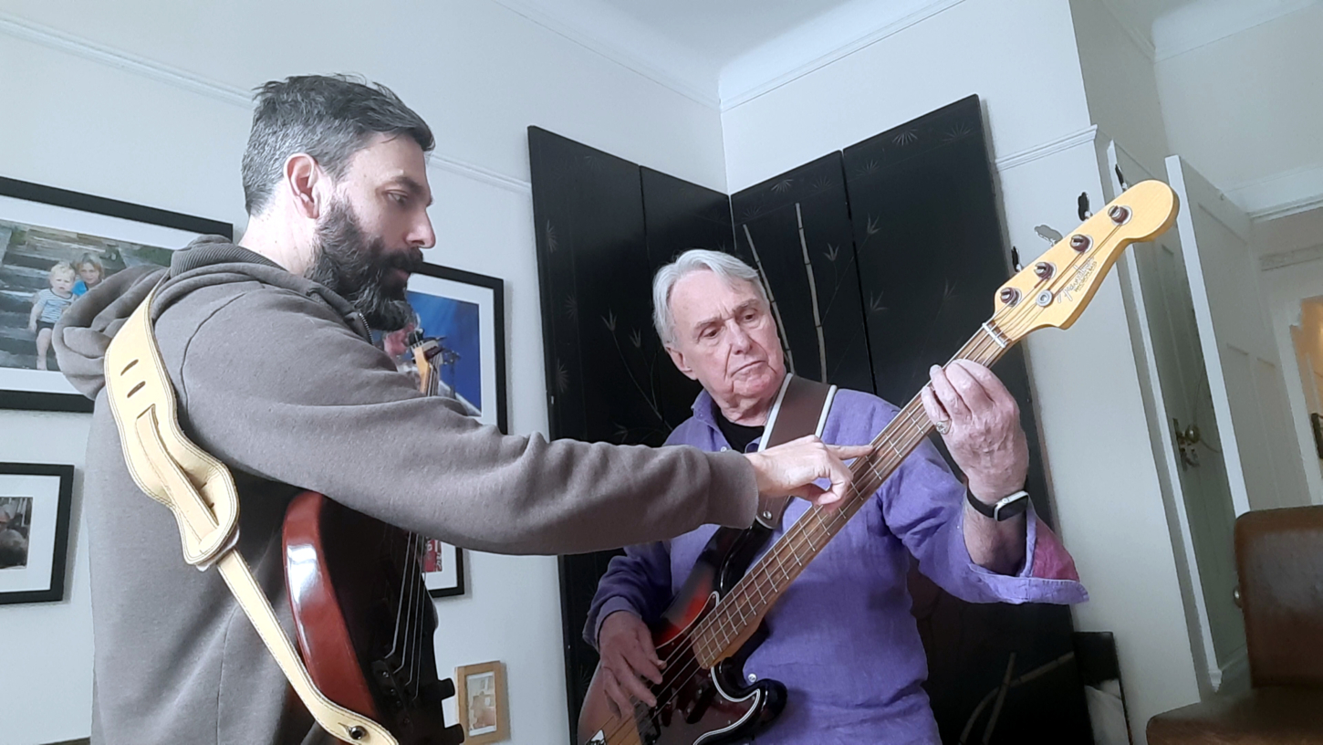Kev teaching David bass for ELAN - ELAN
